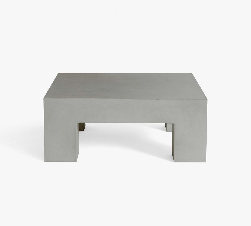 Pomona Concrete Chunky Leg Outdoor Coffee Table | Pottery Barn