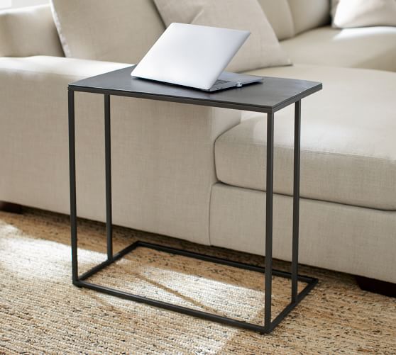 Duke Rectangular Metal C-Table | Pottery Barn