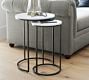 Delaney Round Marble Nesting End Table | Pottery Barn