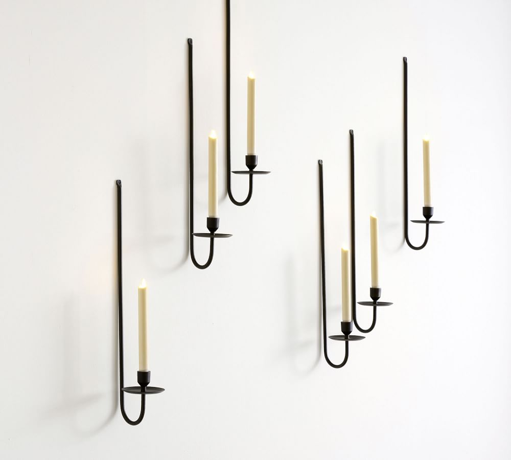 Rio Bronze Wall Mount Taper Candleholders | Pottery Barn