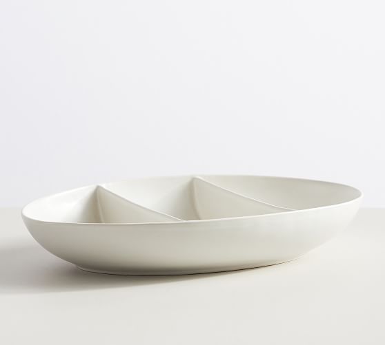 Mason Stoneware Triple Divided Serving Platter | Pottery Barn