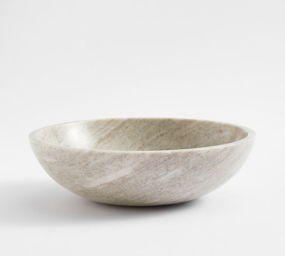 Handcrafted Beige Marble Fruit Bowl | Pottery Barn
