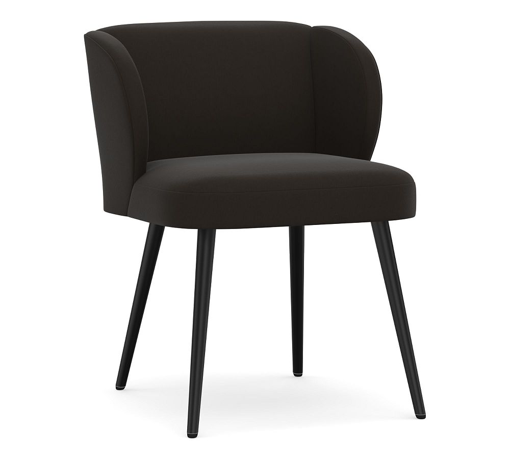 OPEN BOX: Wingback Upholstered Dining Side Chair, Bronze Leg ...