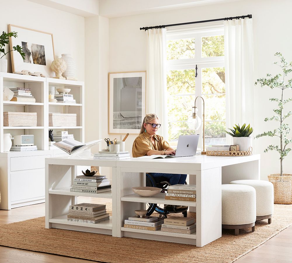 Dillon L-Shape Rotating Desk | Pottery Barn