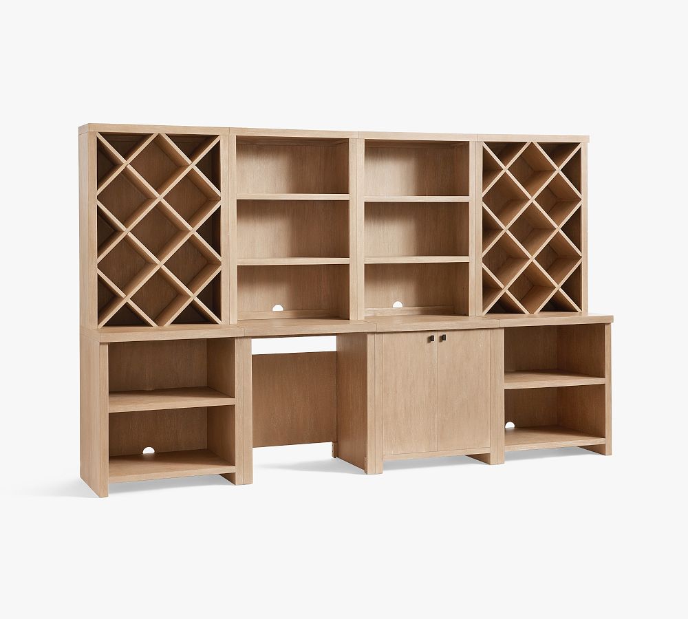 Modern Farmhouse 136" Grand Wine Storage with Cabinet | Pottery Barn