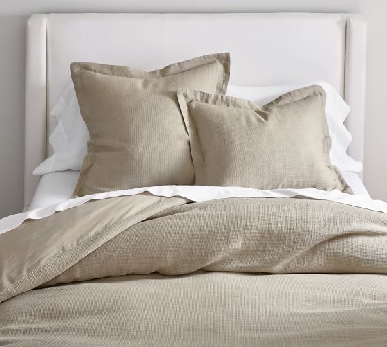 European Flax Linen Waffle Duvet Cover | Pottery Barn