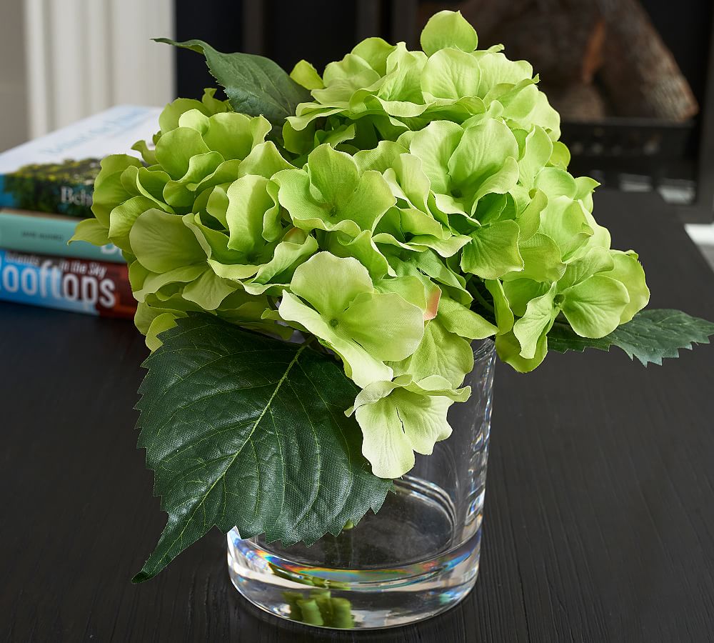 Faux Green Hydrangea Flower Arrangement | Pottery Barn