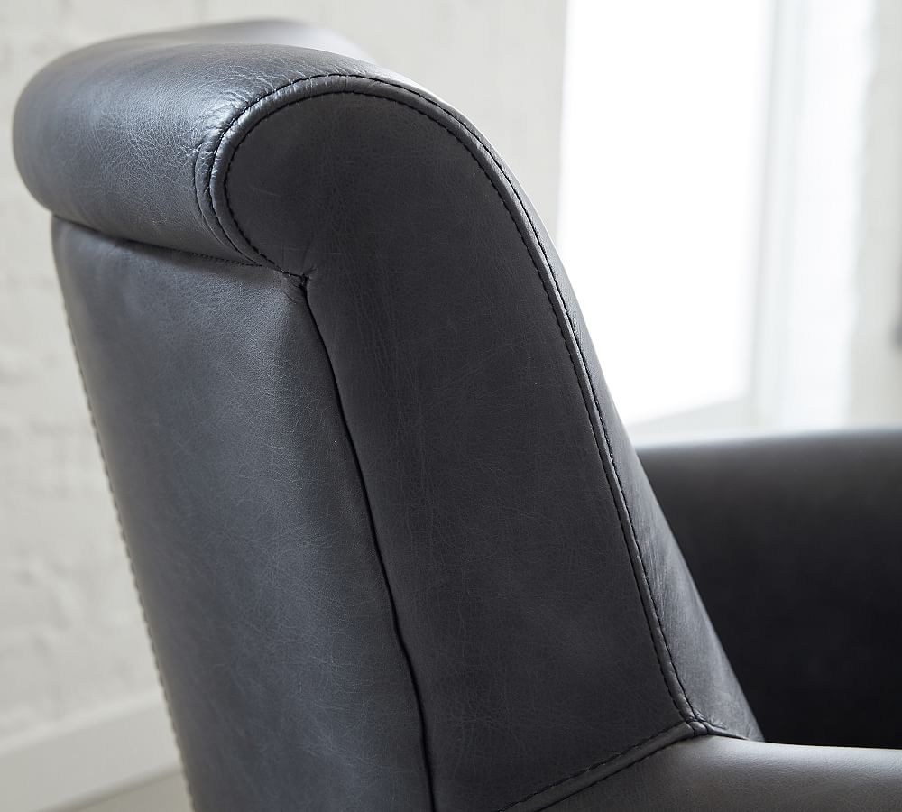 Irving Roll Arm Leather Armchair | Pottery Barn