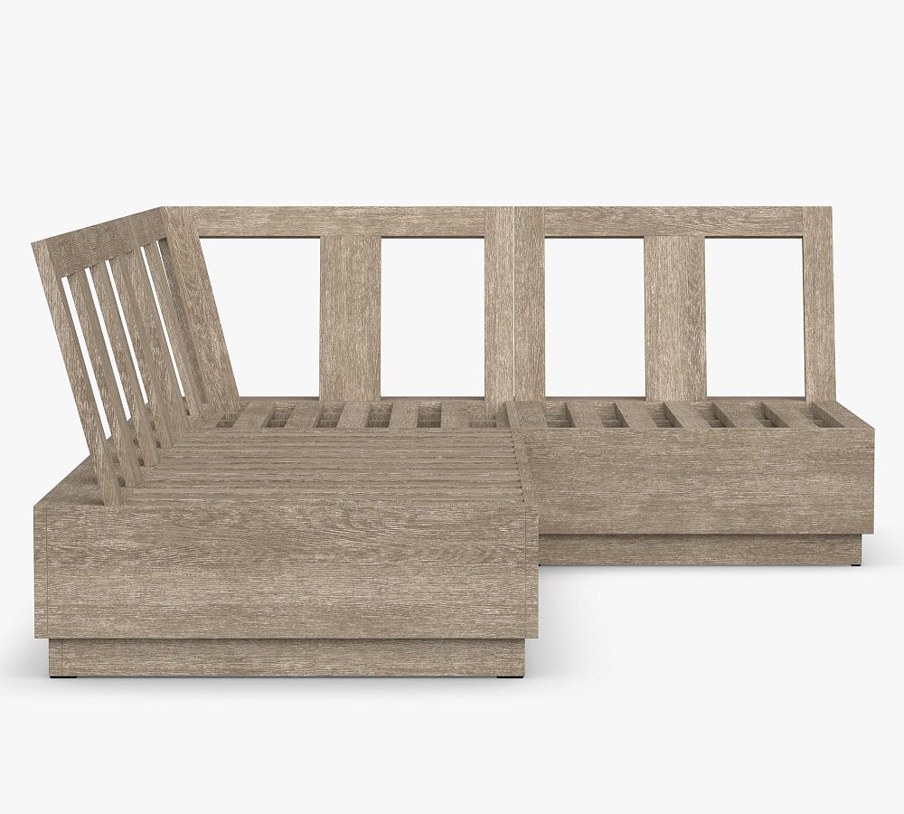 Indio FSC® Eucalyptus Modern Platform 3-Piece Outdoor Sectional Set ...