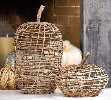Handwoven Wicker Pumpkins | Pottery Barn