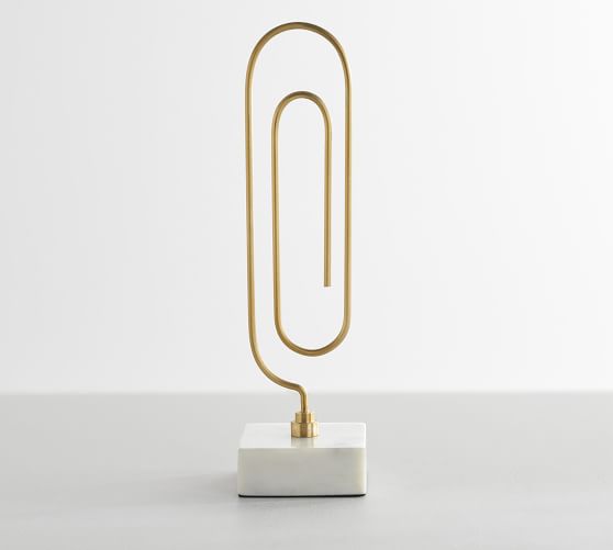 White Marble Oversized Desktop Paperclip | Pottery Barn