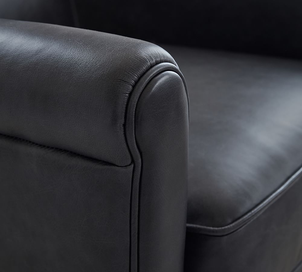 Irving Roll Arm Leather Armchair | Pottery Barn