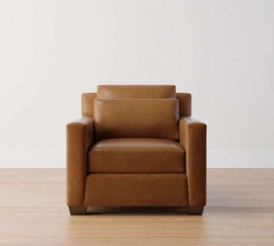 York Square Arm Deep Seat Leather Armchair | Pottery Barn