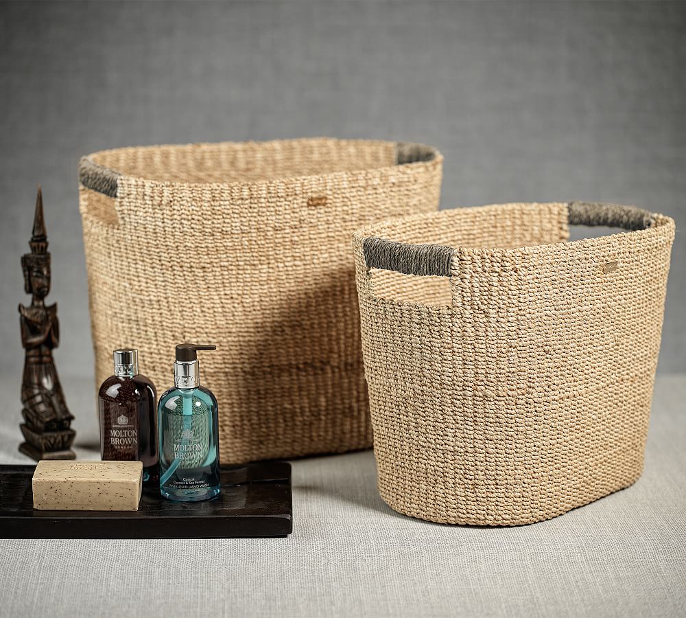 Myra Handwoven Oval Baskets - Set of 2 | Pottery Barn