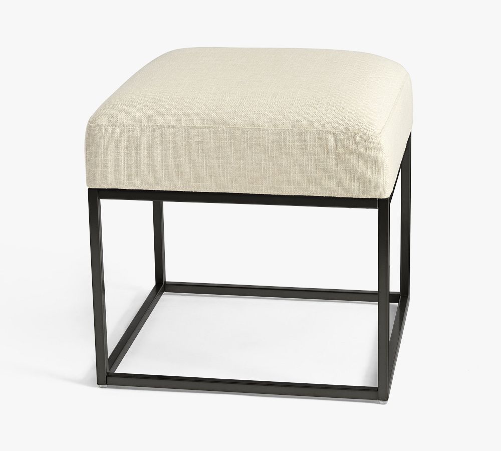 Millie Upholstered Square Accent Stool | Pottery Barn