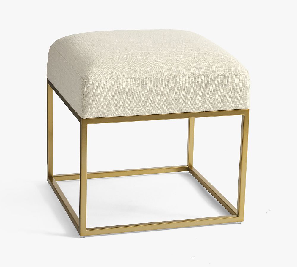 Millie Upholstered Square Accent Stool | Pottery Barn