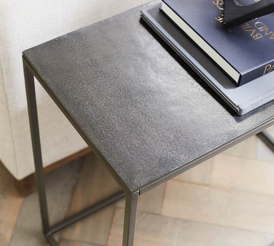 Duke Rectangular Metal Side Table | Pottery Barn