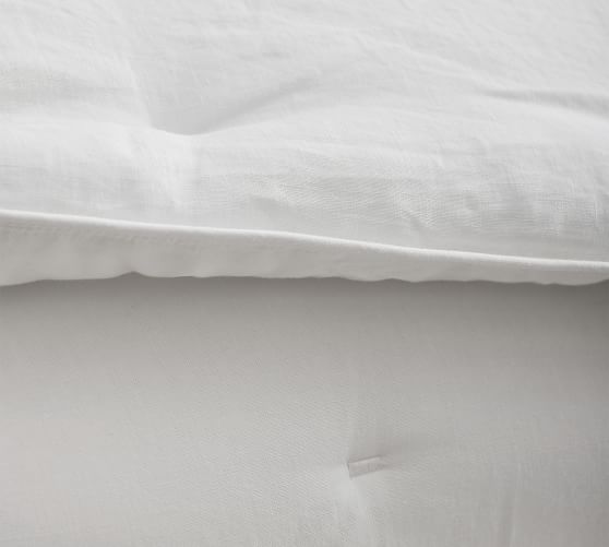 Belgian Flax Linen Comforter - White | Pottery Barn