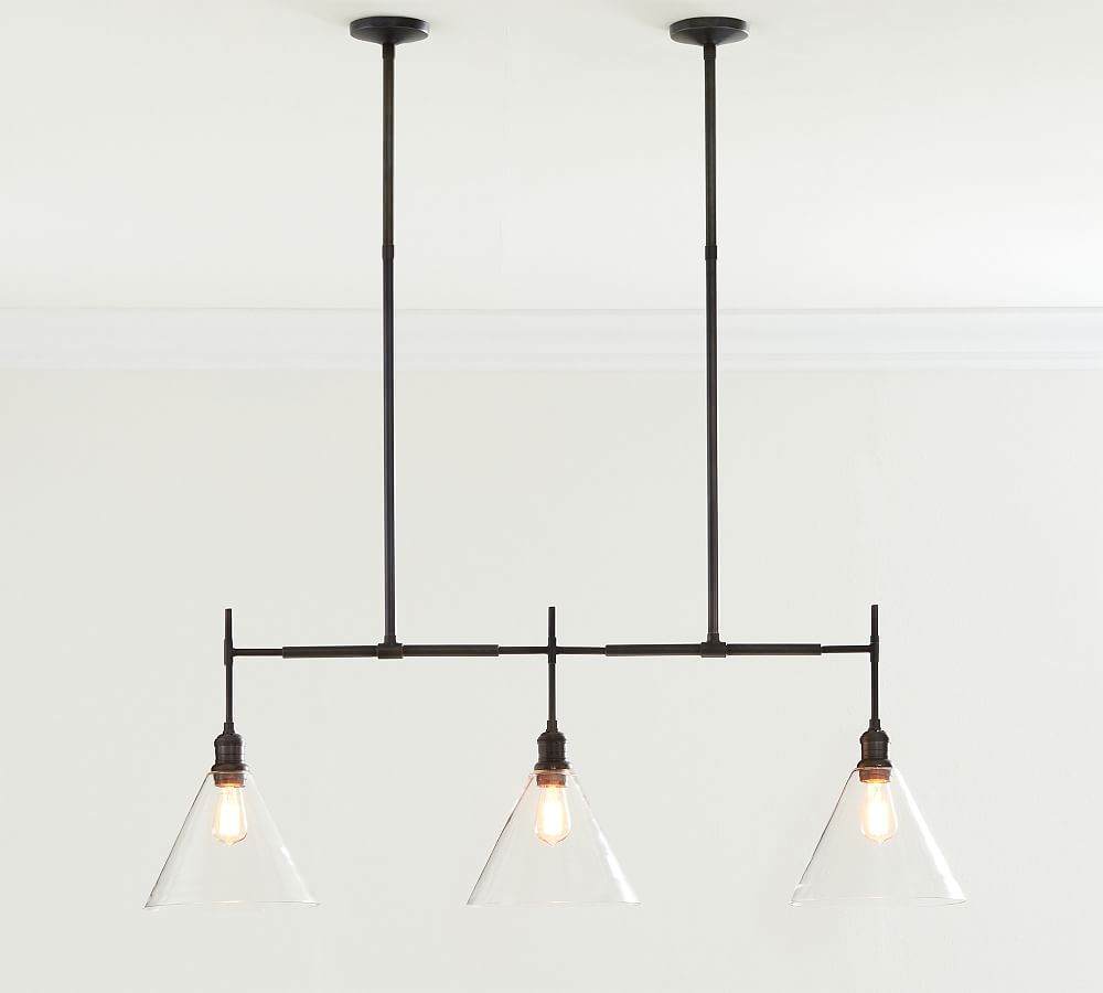 Flared Glass Linear Chandelier | Pottery Barn