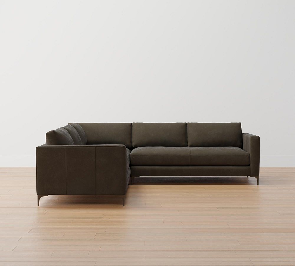 Jake Leather 3-Piece L-Sectional | Pottery Barn