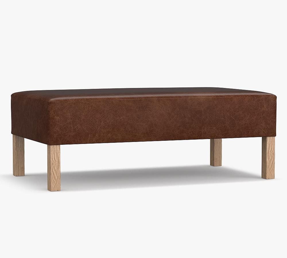Arden Leather Ottoman | Pottery Barn
