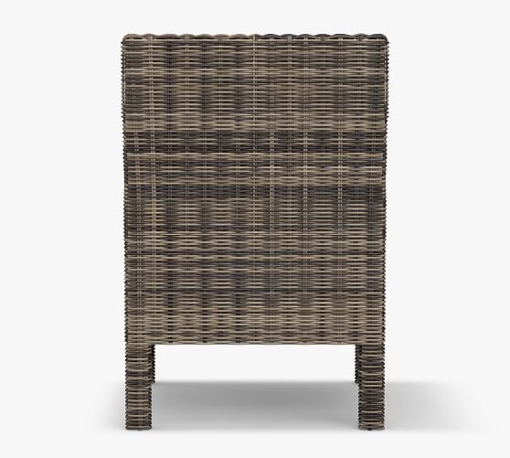 Torrey Wicker Square Arm Outdoor Dining Chair | Pottery Barn