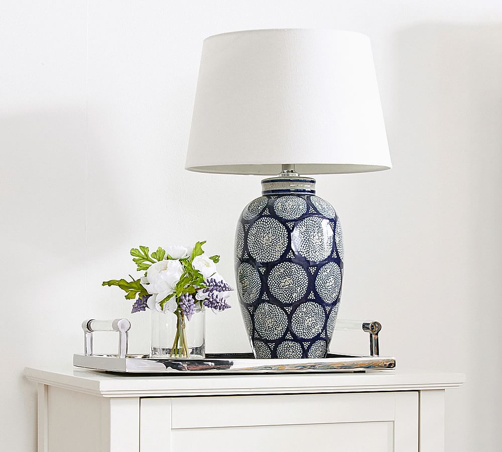 Langley Ceramic Pattern Lamp | Pottery Barn