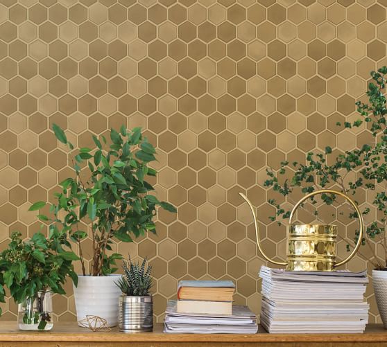 Hexagon Tile Removable Wallpaper | Pottery Barn