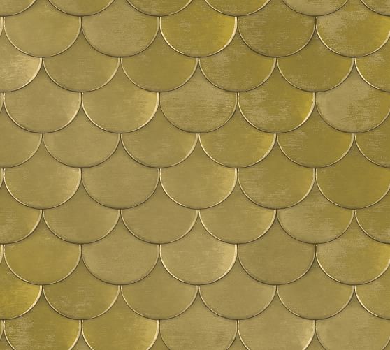 Scalloped Metallic Removable Wallpaper | Pottery Barn
