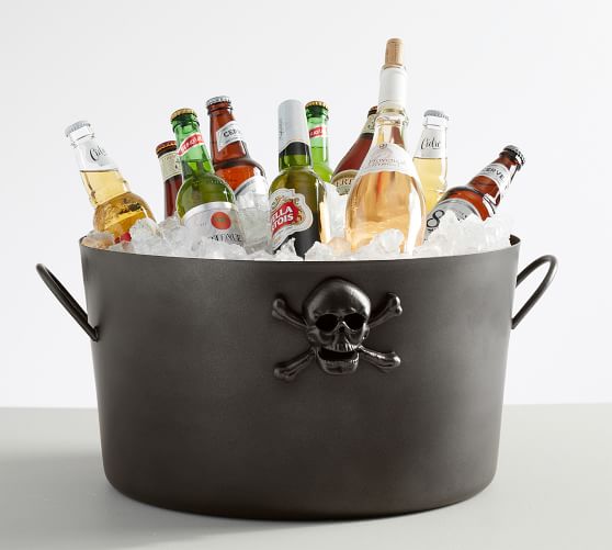 Black Metal Skull Party Bucket with Stand | Pottery Barn