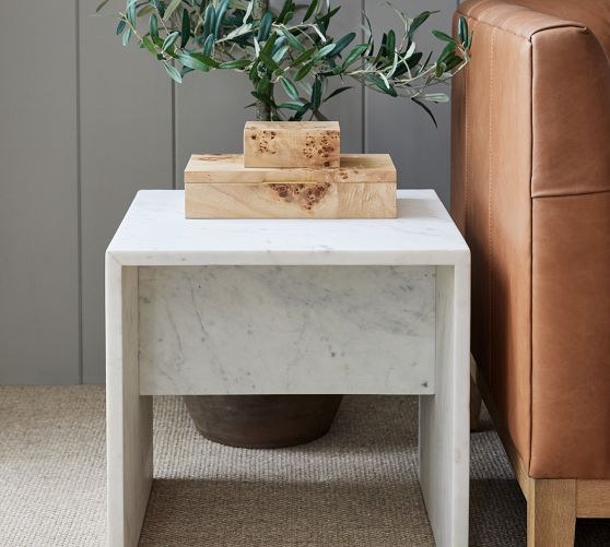 Sansome Square Marble Side Table | Pottery Barn