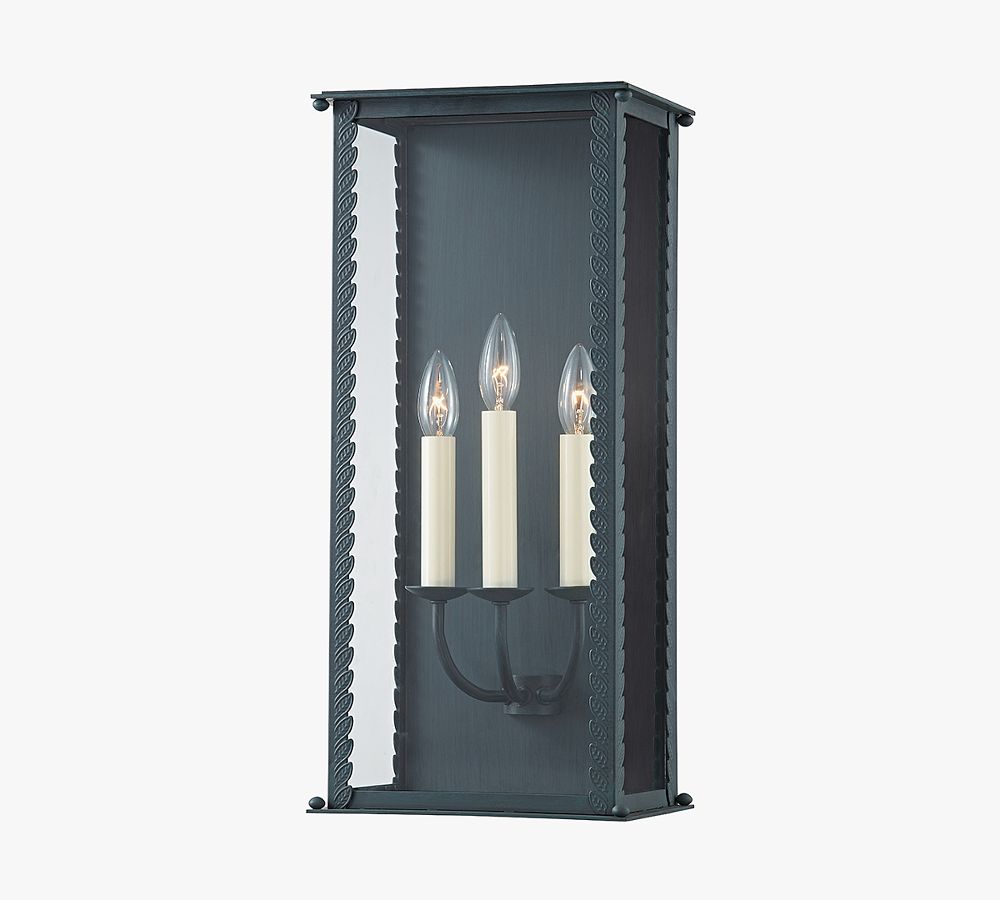 Zayd Outdoor Metal 3-Light Sconce | Pottery Barn