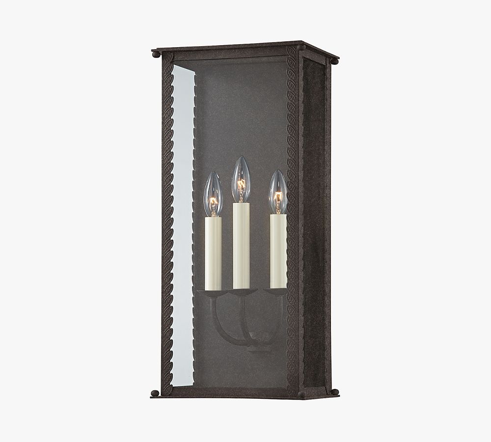 Zayd Outdoor Metal 3-Light Sconce | Pottery Barn