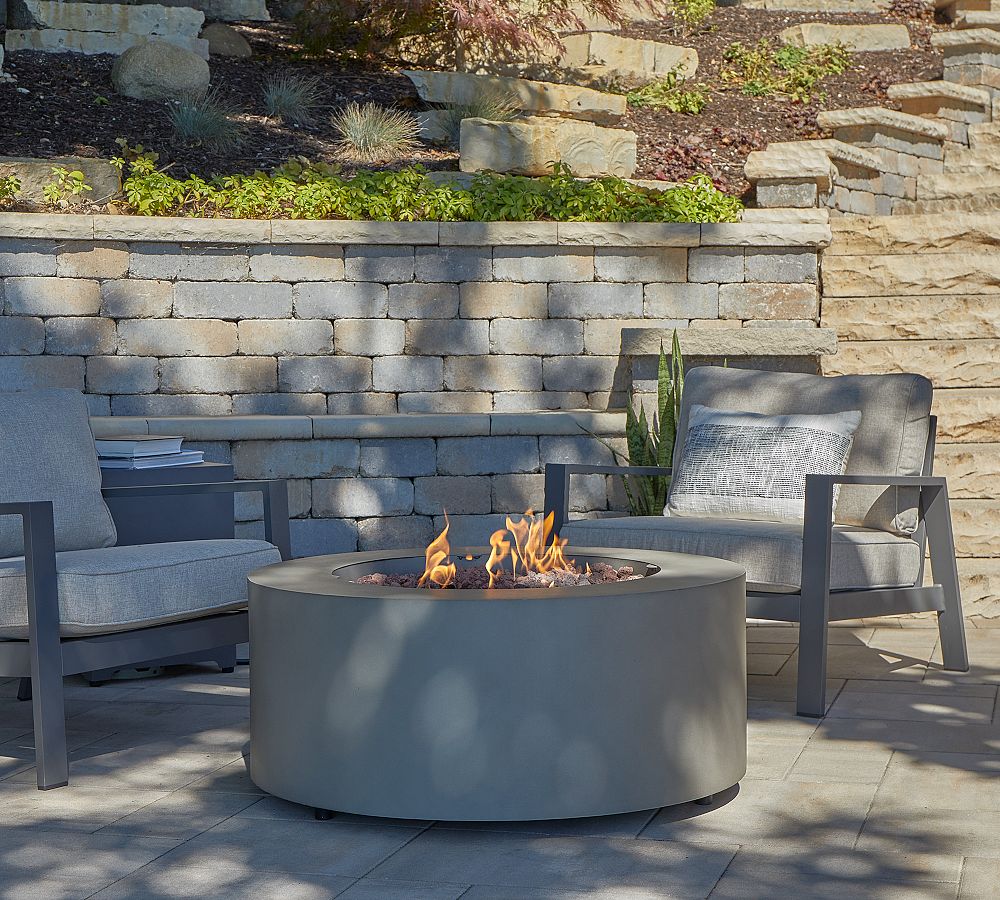 Burrows 36" Round Propane Fire Pit Table | Pottery Barn