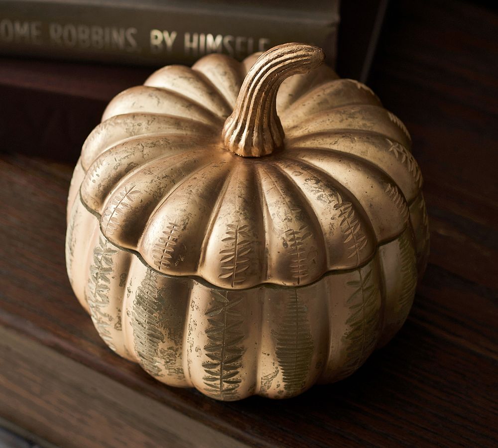 Handcrafted Pumpkin Lidded Recycled Glass Candles - Harvest Spice ...