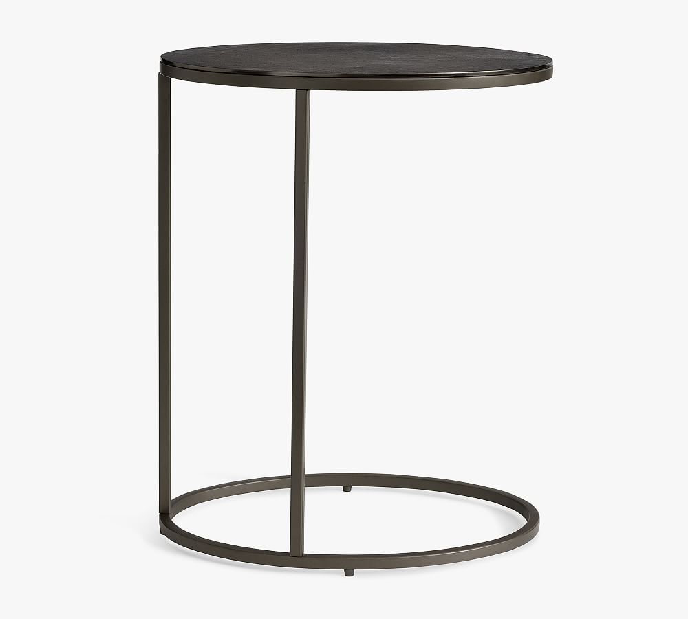 Duke Oval Metal C-Table | Pottery Barn