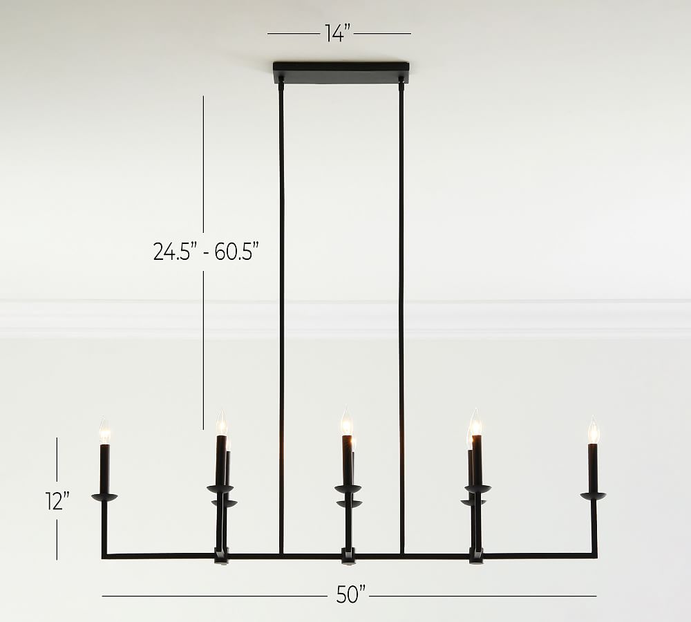 Remington Iron Linear Chandelier | Pottery Barn