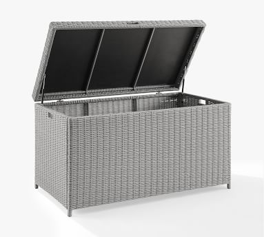 Jammie Outdoor Wicker Pool Storage Bin | Pottery Barn