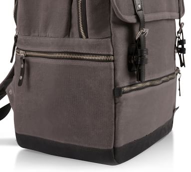 Waxed Canvas Bar Backpack Portable Cocktail Set | Pottery Barn