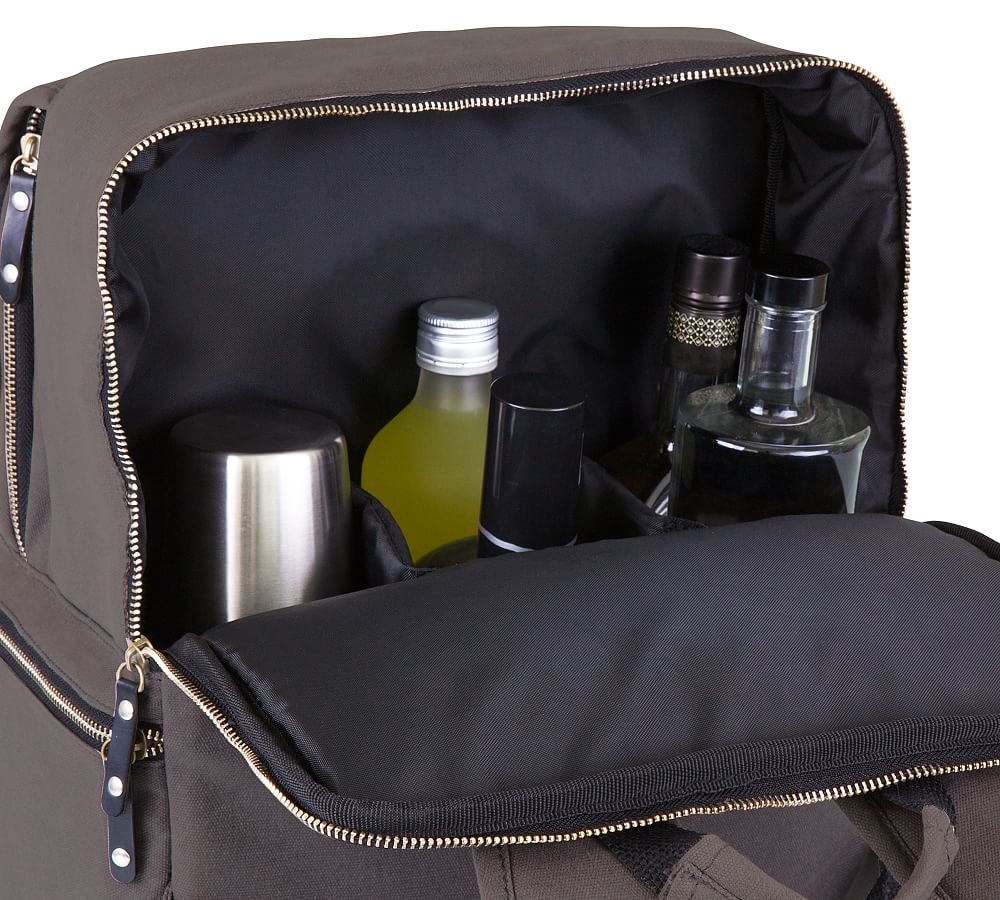 Waxed Canvas Bar Backpack Portable Cocktail Set | Pottery Barn