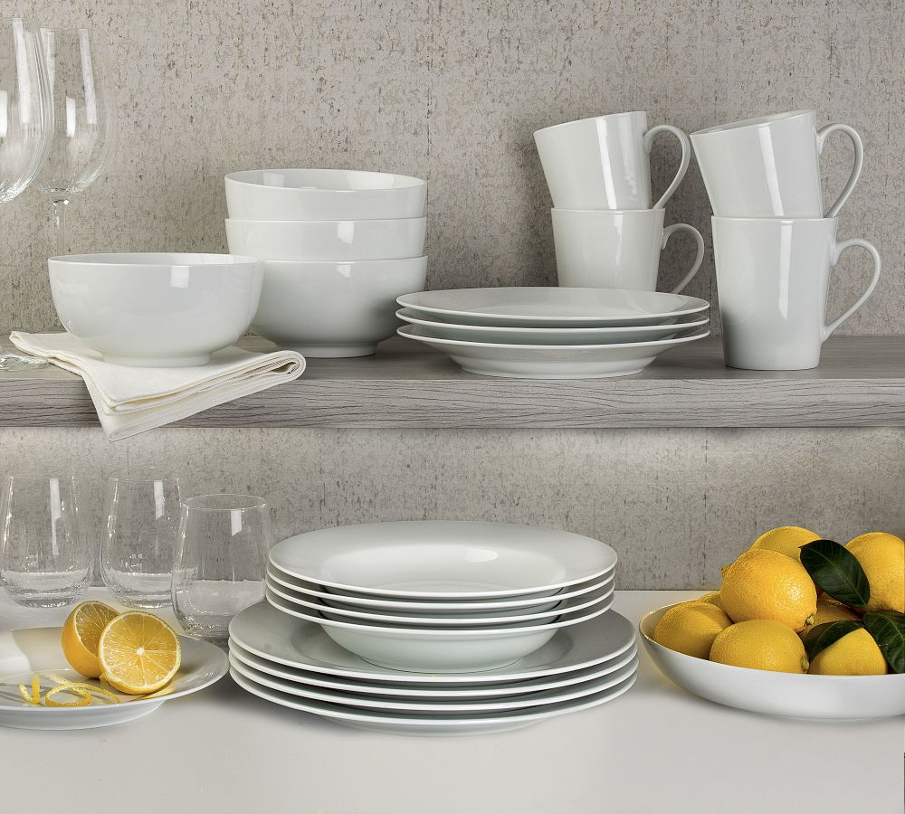 Everyday Classic Rim Porcelain 16-Piece Dinnerware Set | Pottery Barn