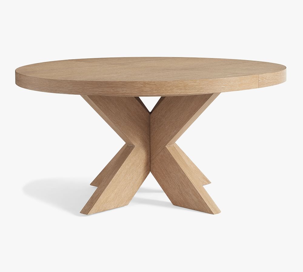 Modern Farmhouse Round Pedestal Extending Dining Table | Pottery Barn