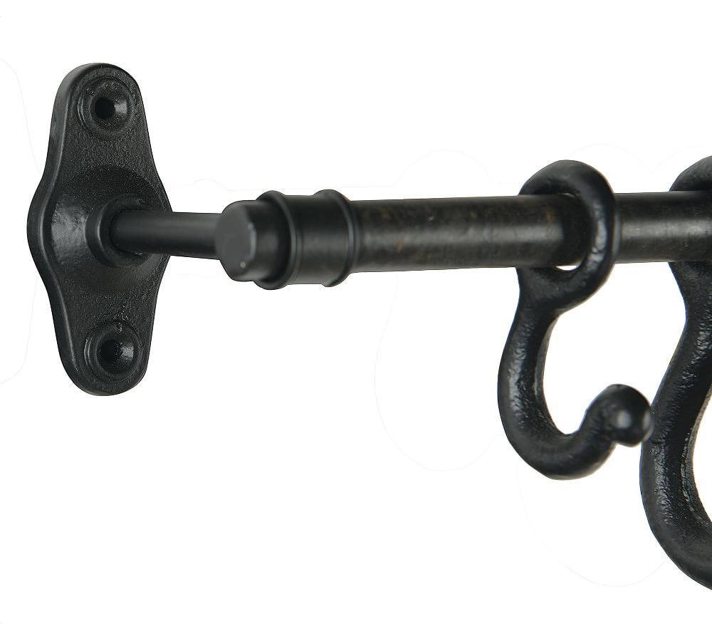 Wall Mounted Metal Bar with Hooks, 48" | Pottery Barn