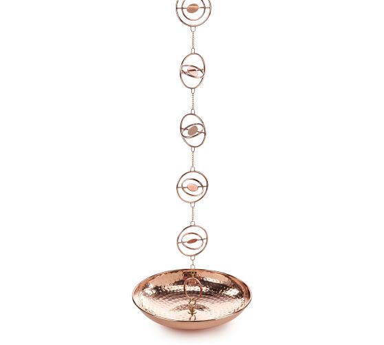 Circular Shaped Copper Rain Chain, 8.5' | Pottery Barn