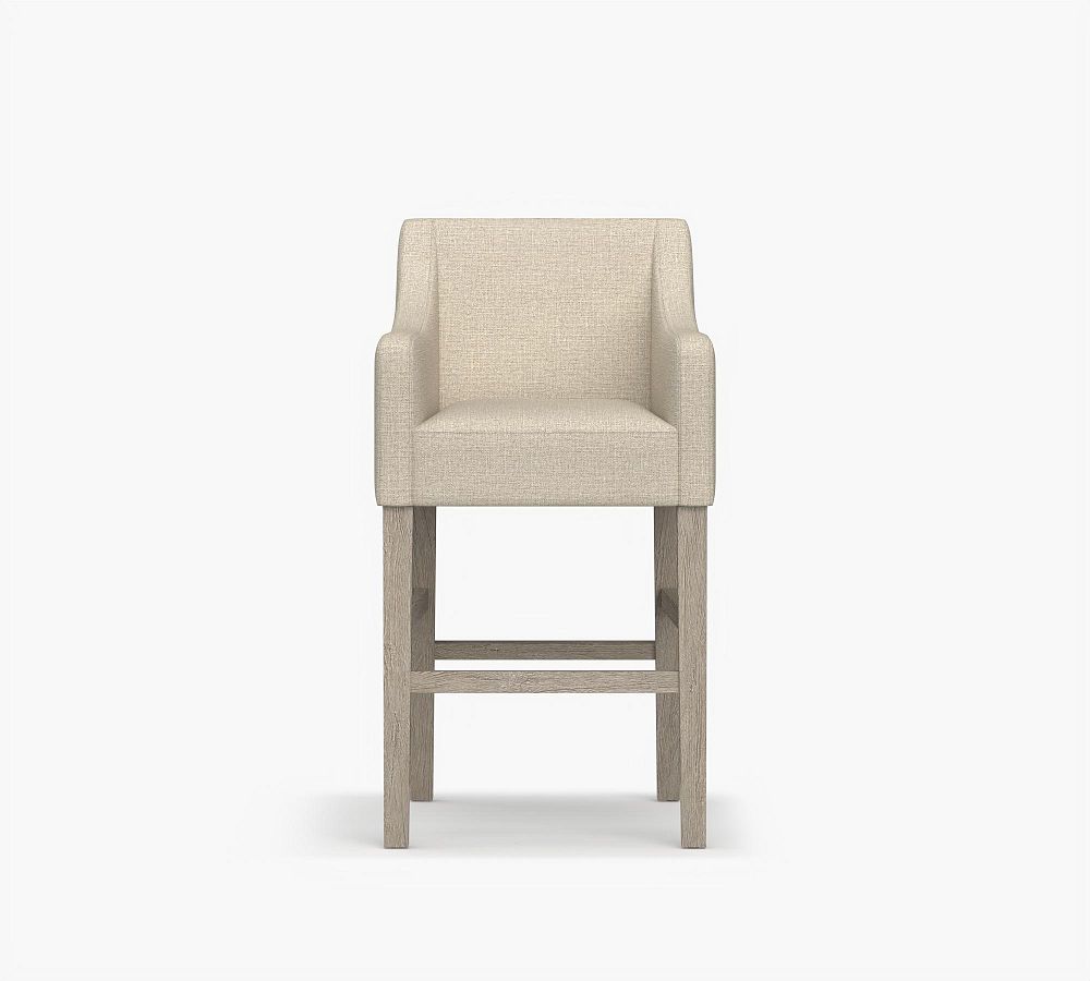 Classic Upholstered Slope Stool | Pottery Barn