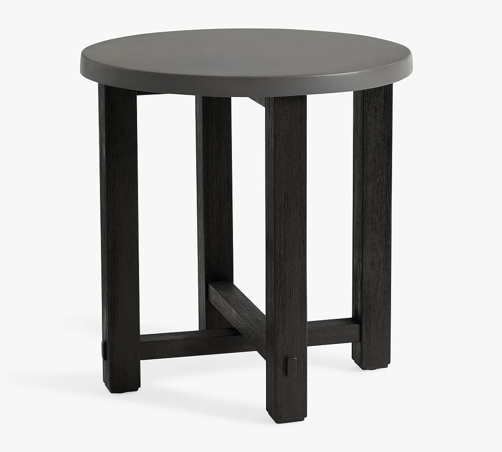 Abbott Outdoor Side Table, Brown | Pottery Barn