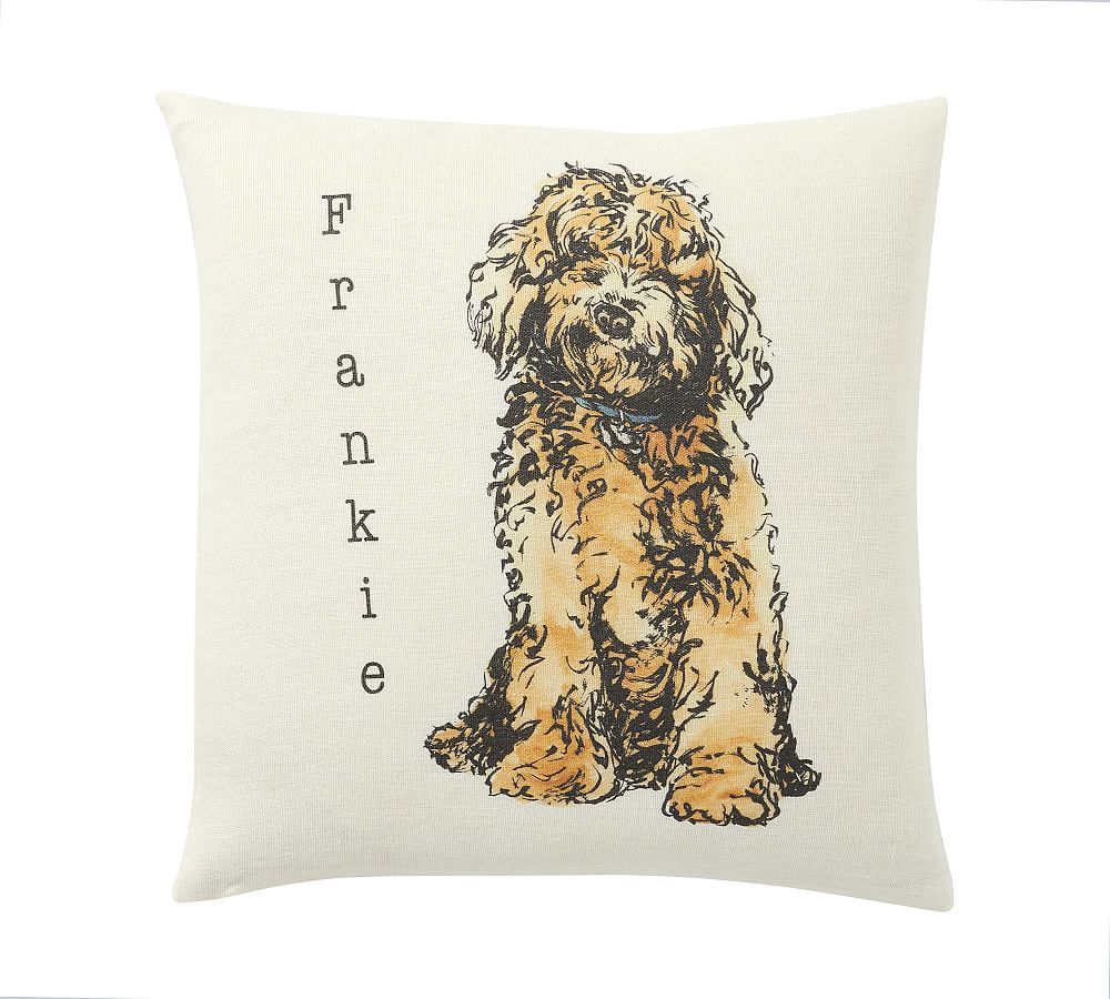 Personalized Dog Linen Throw Pillow Cover | Pottery Barn