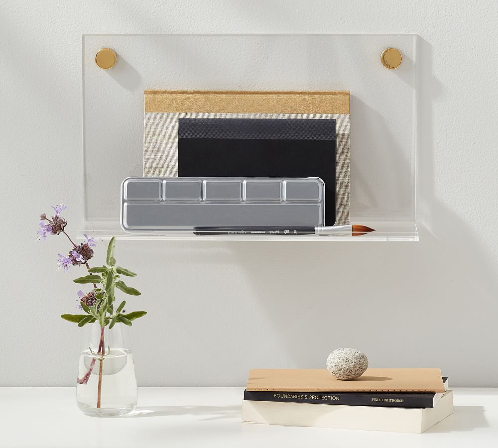Acrylic & Brass Modular Wall Organization Collection | Pottery Barn