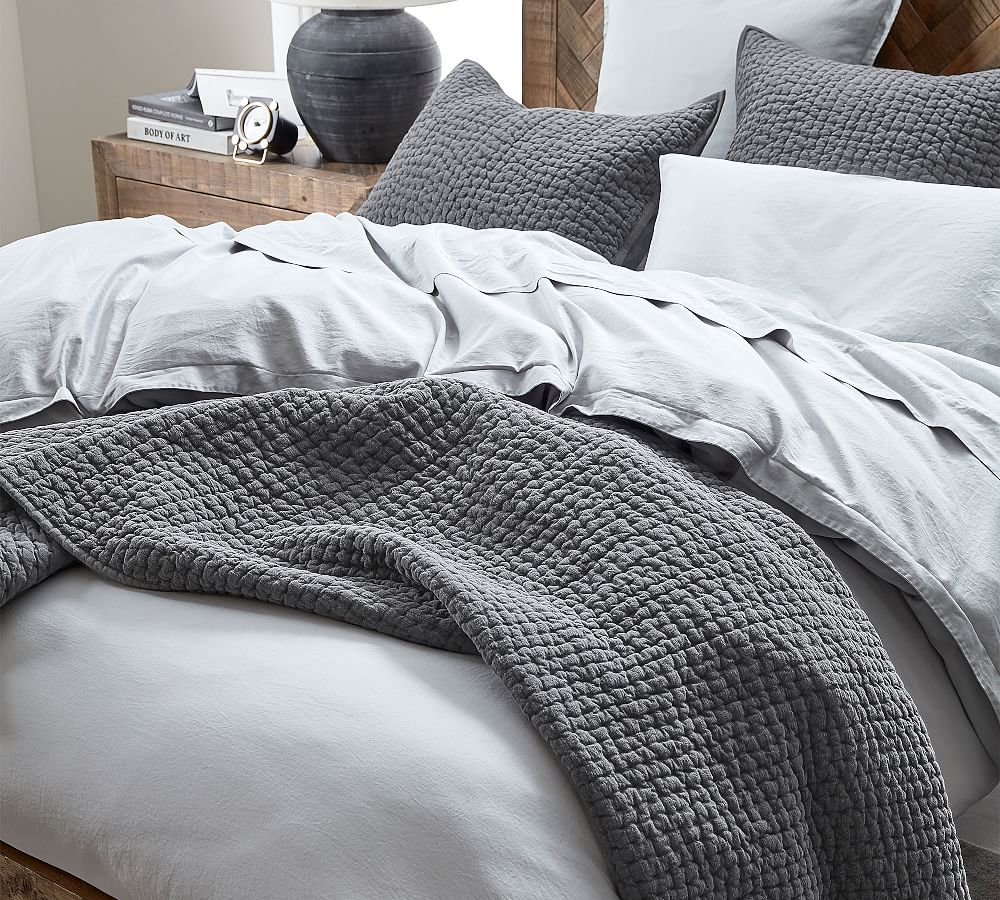 Stonewashed Pick-Stitch Quilt | Pottery Barn