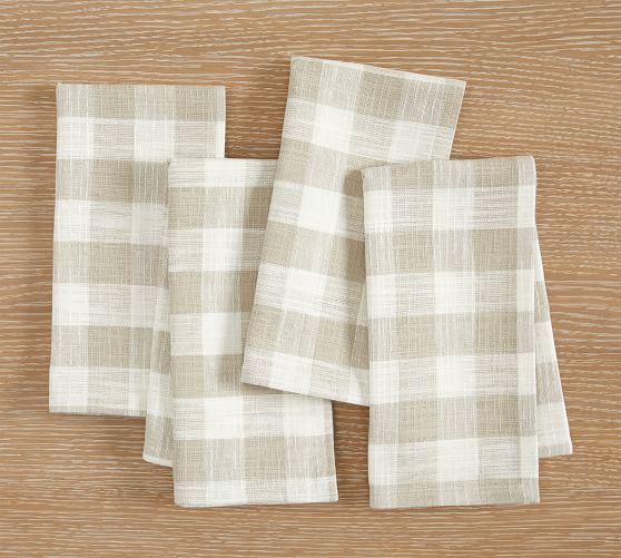 Dalton Check Cotton/Linen Napkins - Set of 4 | Pottery Barn